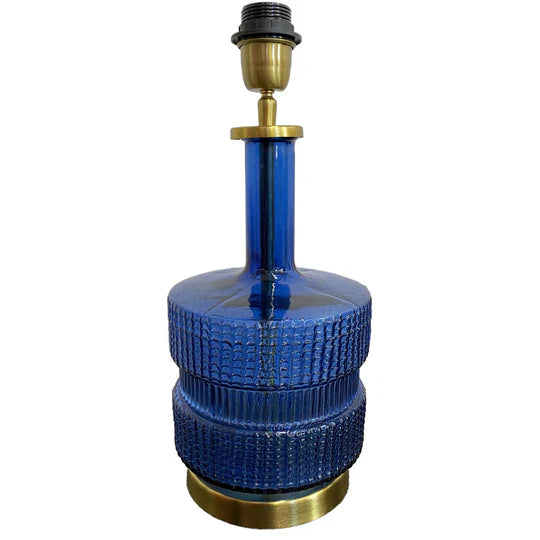Retro Style Blue Glass Lamp base – Pink Flamingo Interiors Pty Ltd